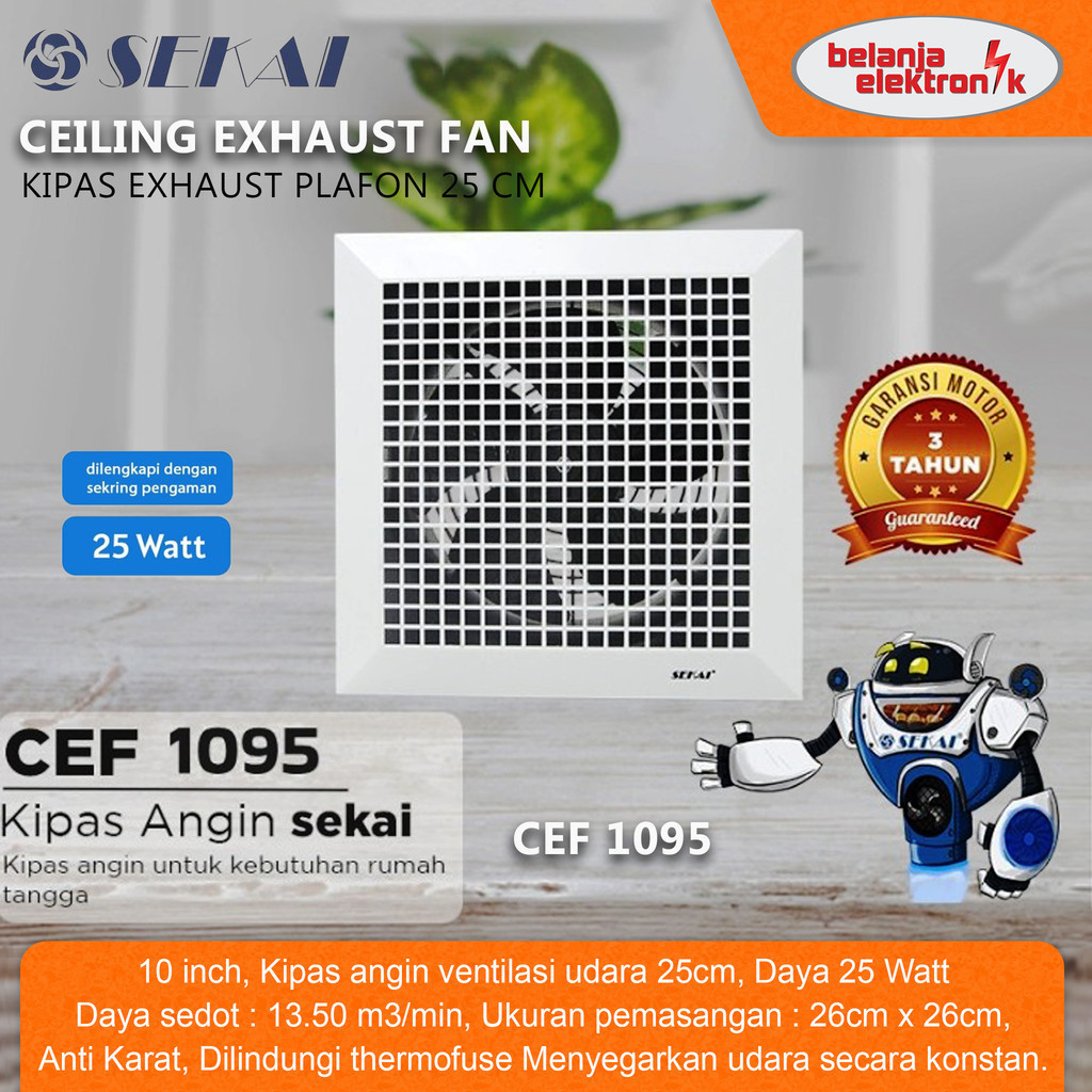 SEKAI Ceiling Exhaust Fan CEF 1095 10 Inch Ceiling Exhaust Fan 25 Cm ...