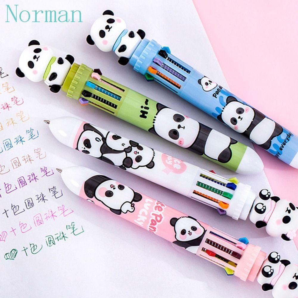 NORMAN Journal Pens, Cartoon Cute Panda Ballpoint Pen, 10 Colors Girl ...