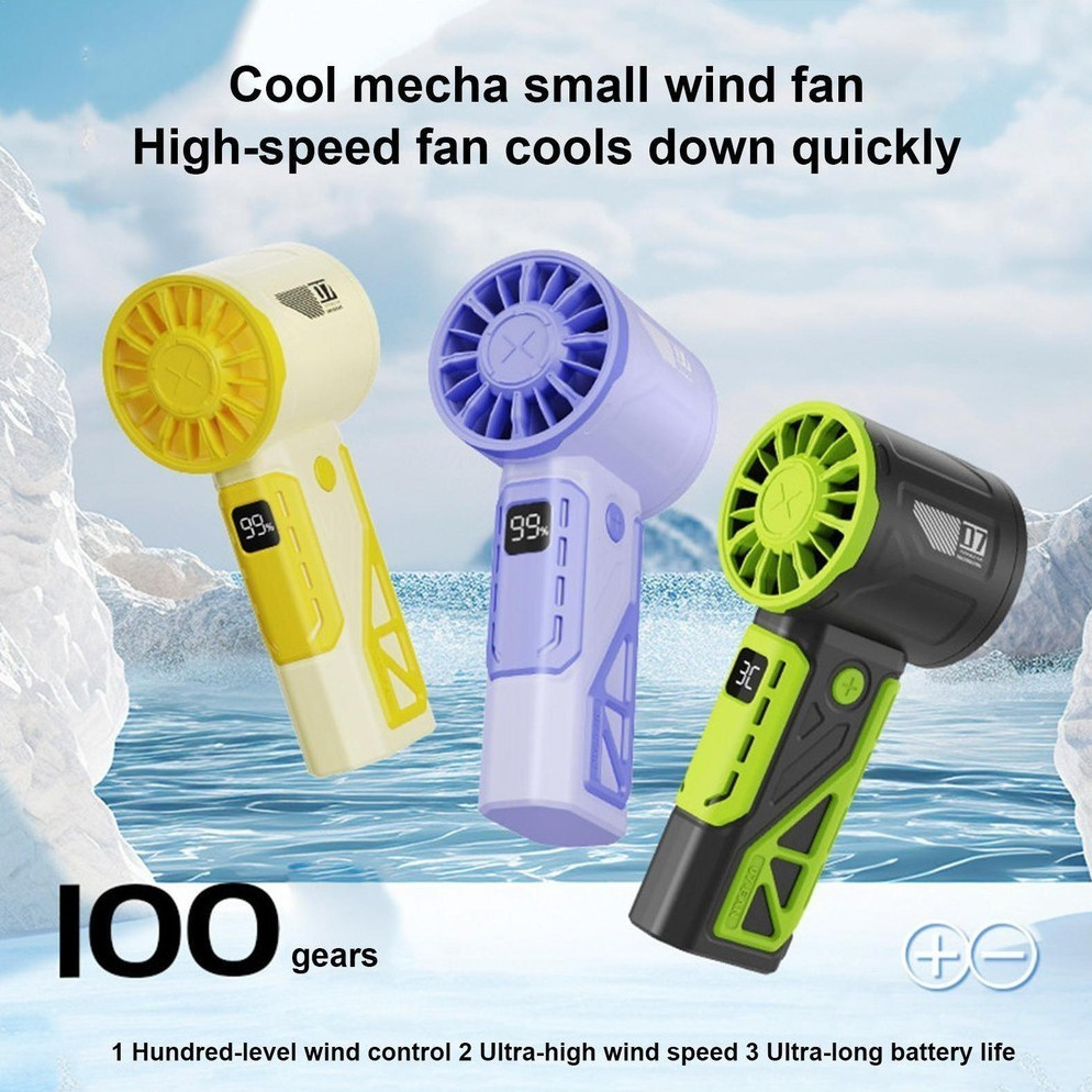 100 Speed Handheld Fan High-speed Mecha Fan Mecha Outdoor Portable ...