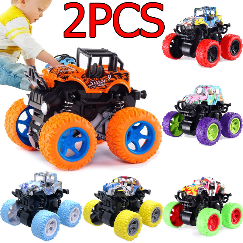 2PCS Random New Kids Four-wheel Drive Inertial Shatter-Proof Model for ...