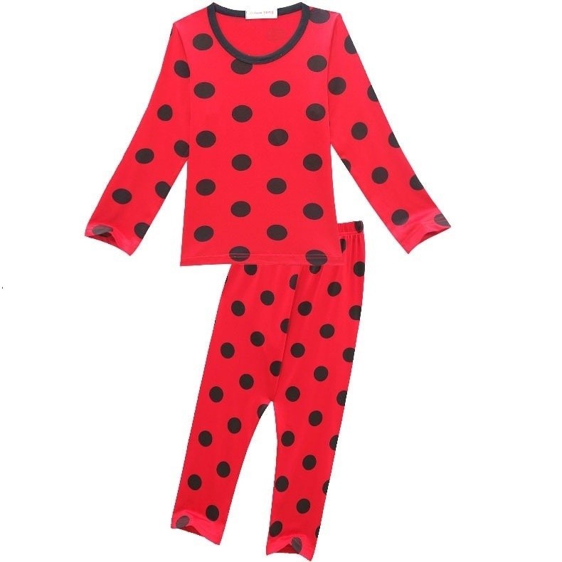 New Cartoon Lady Bug Ladybug Autumn Children's 2pcs Pajamas Set Red Dot ...