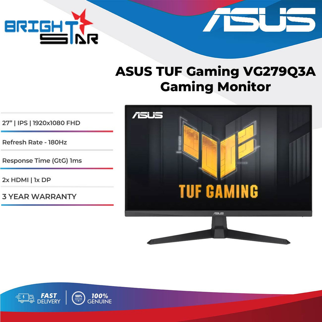 ASUS TUF Gaming VG279Q3A Gaming Monitor - 27"/IPS/1920x1080/FHD/180Hz ...