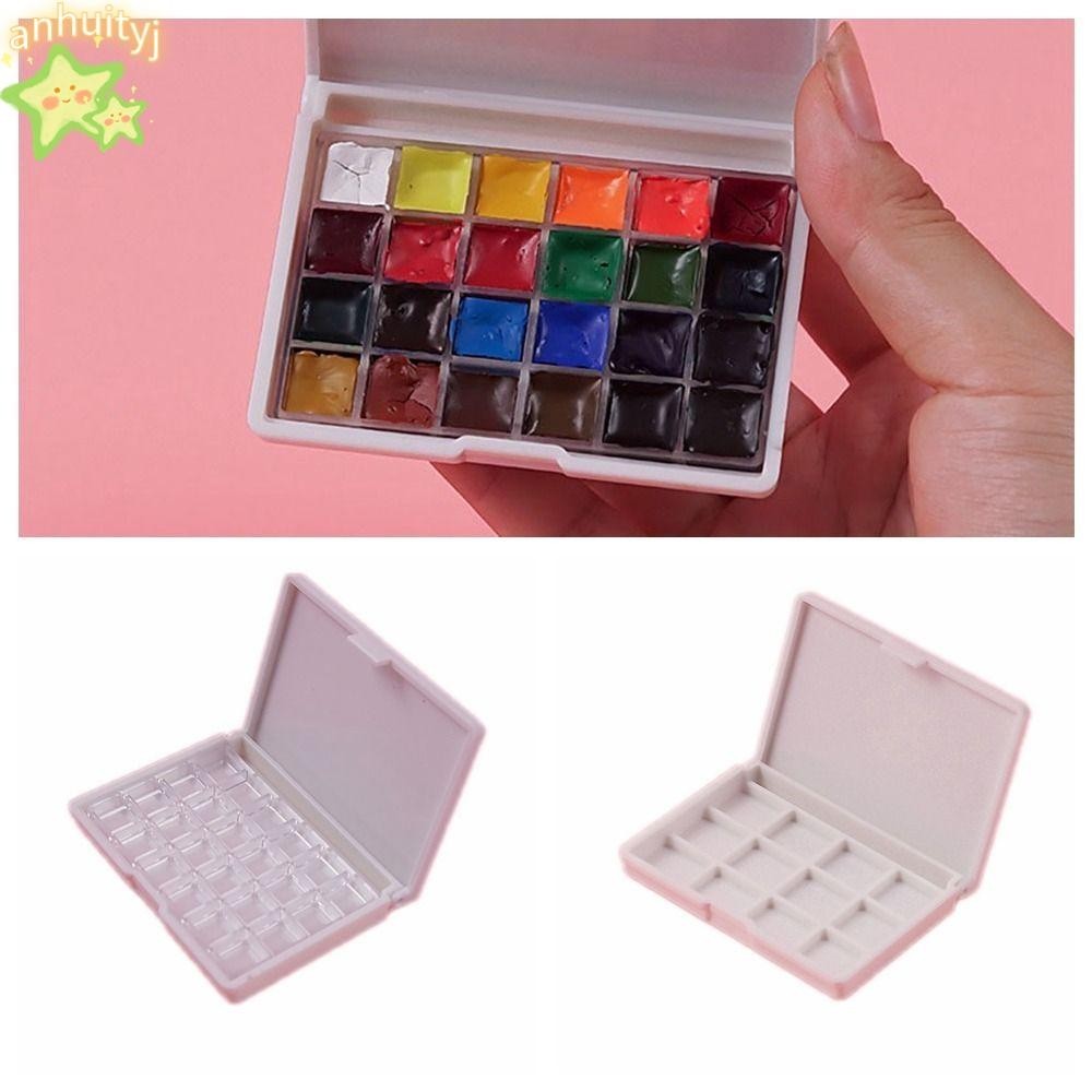 LANJ Watercolor Pigment Packaging, 12/24 grid Handmade Storage Box ...