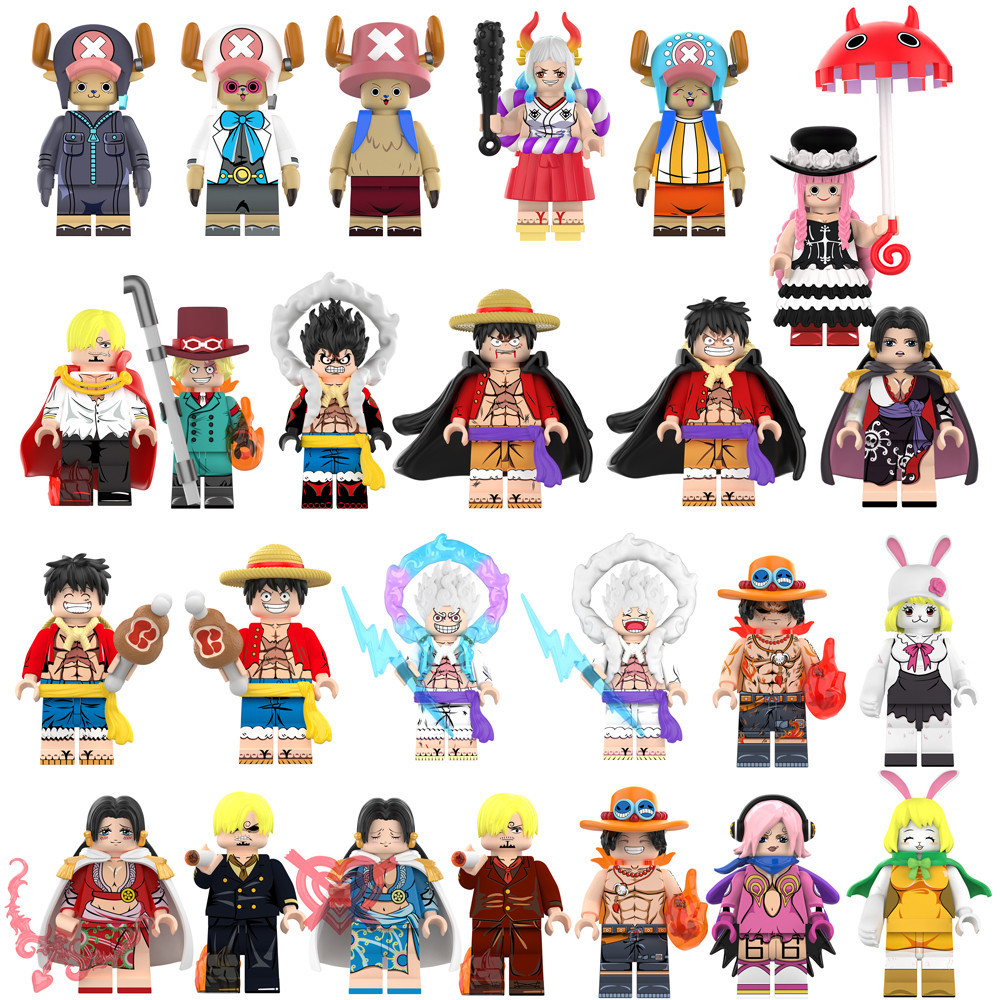 One Piece Building Blocks Figures Luffy Sanji Toy Sabo Ace Minifigures ...