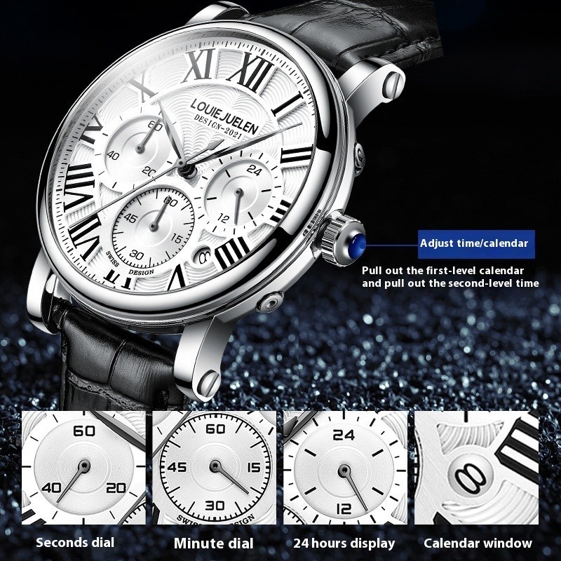 Jam tangan lelaki jam tangan kalis air pelbagai fungsi jenis popular ...