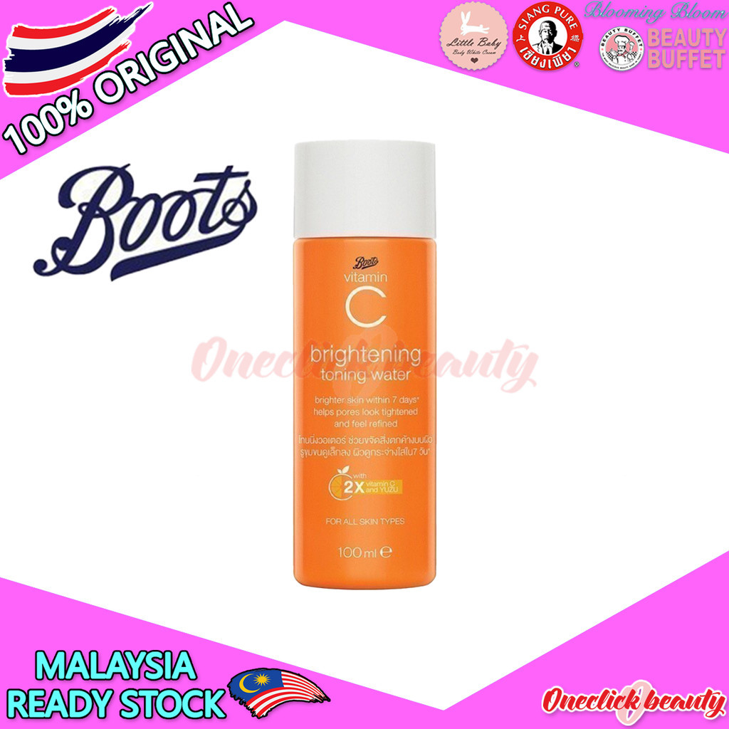 Boots Vitamin C Brightening Toning Water Facial Toner(100ml) | Shopee ...