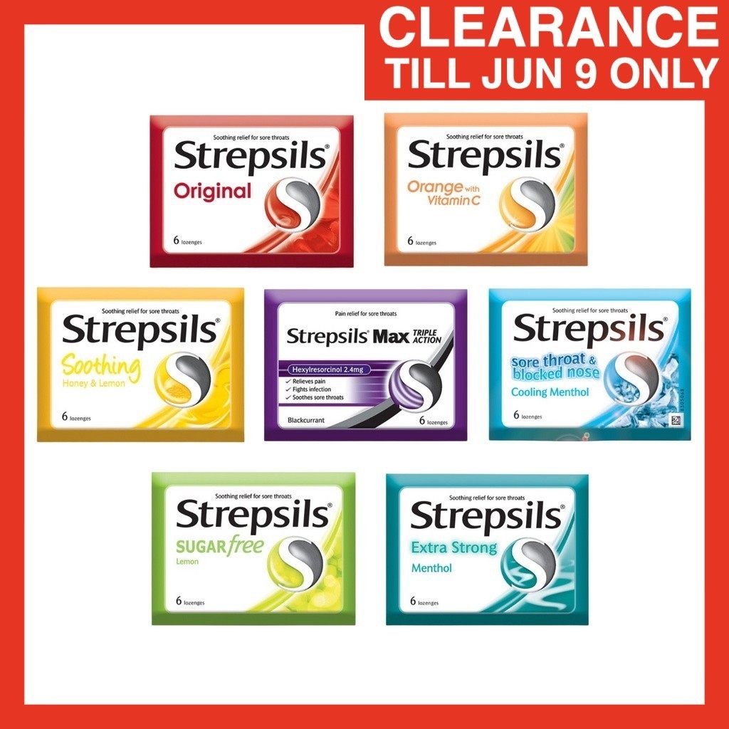 (FRESH BATCH) Strepsils Sore Throat Relief Lozenges Antiseptic ...