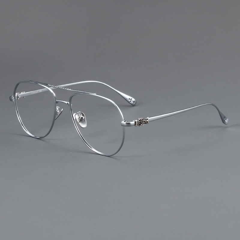 Ultra Light Glasses Frame Retro Titanium Eyewear Men Women Double Beam ...