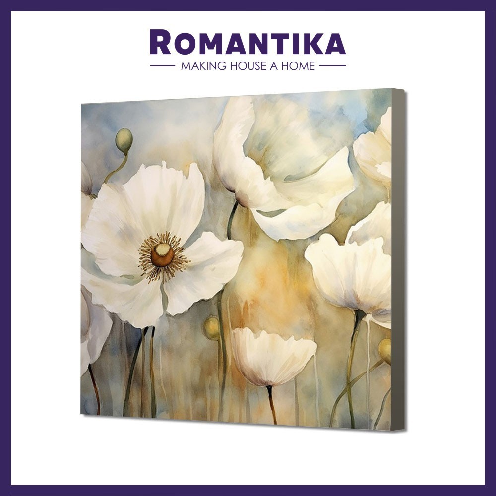 Romantika Canvas Print with frame 40x40CM Floral Canvas Painting ...