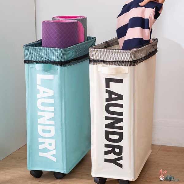 storage basket laundry basket with cover Kain Nordik dilengkapi dengan ...