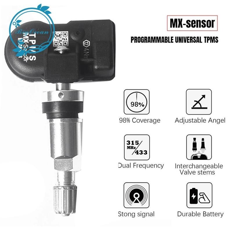 1Pcs Programmable MX Sensor 315MHZ+433MHz Universal 2 in 1 Tire ...