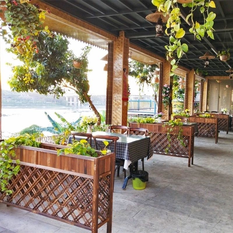 Partition Flower Stand Outdoor Flower Groove Preservative Wood ...