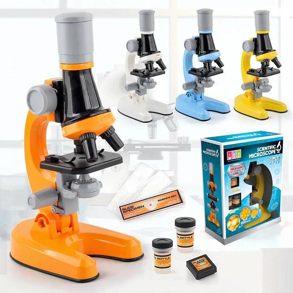 Biological Microscope for Children LED Lab Microscope 100X 400X 1200X ...
