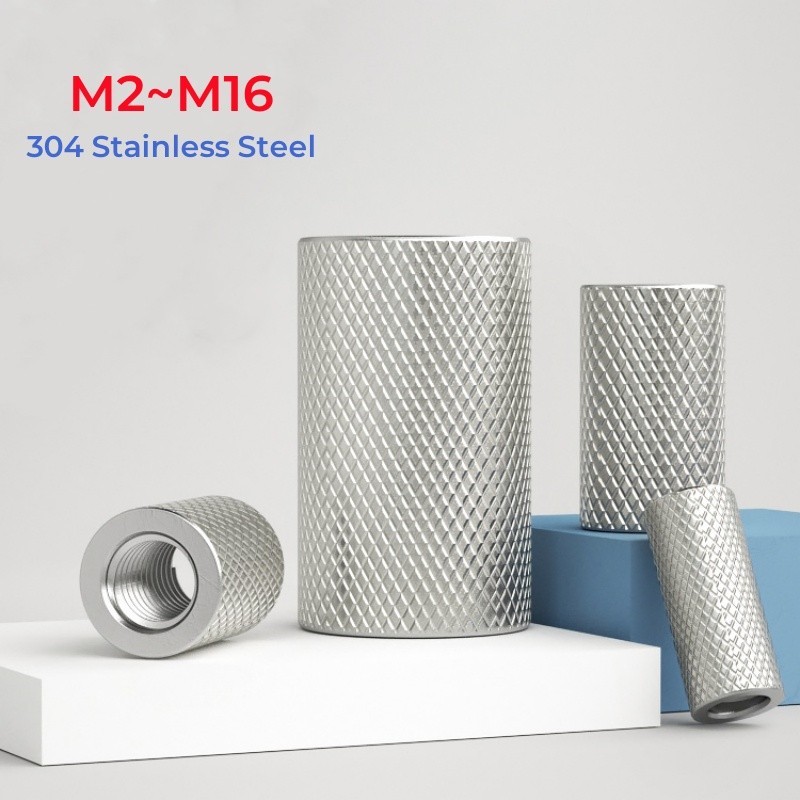 304 Stainless Steel Round Knurled Coupling Nut M2 M2.5 M3 M4 M5 M6 M8 ...