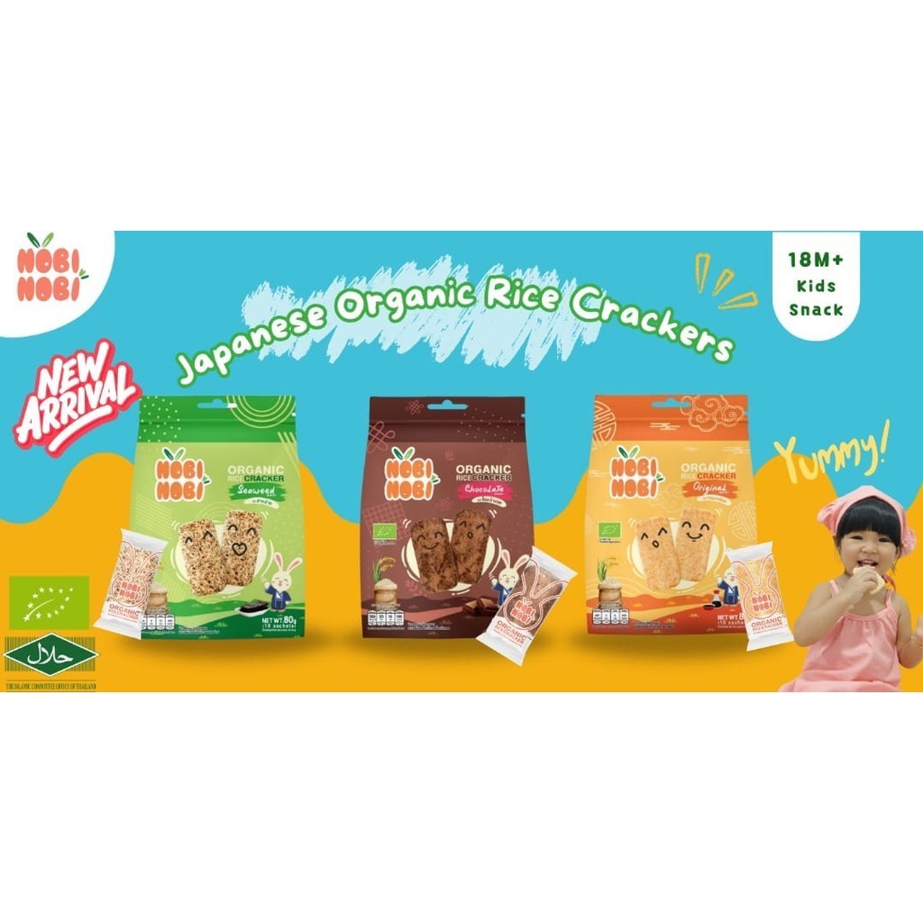 NOBI NOBI Organic Japanese Rice Cracker Original 80g | Shopee Malaysia