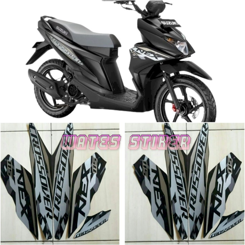 HITAM Striping Decal Pole Sticker suzuki nex crossover 115 2021 Black ...