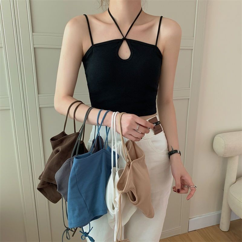 Halter Beauty Back Camisole Girl Student One-Piece Chest Pad Inner Wear ...