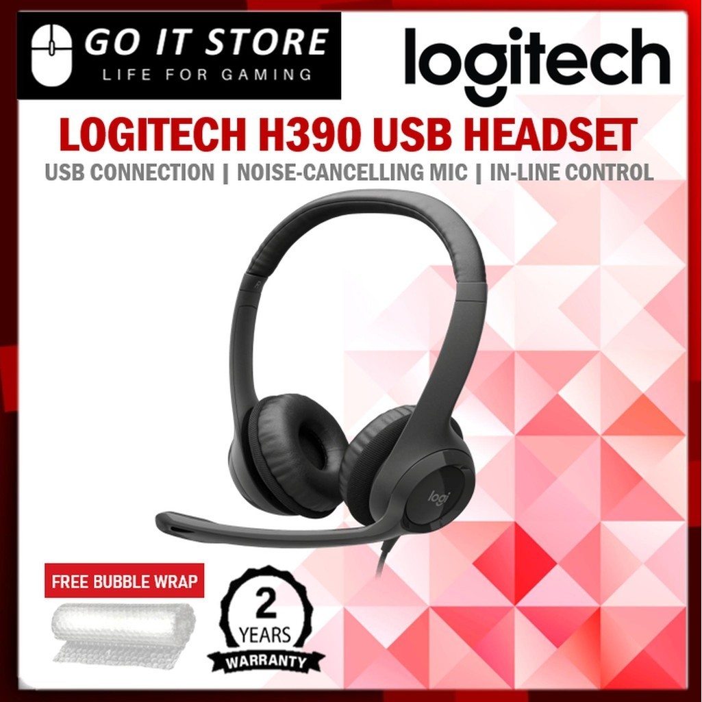 Logitech Headset H390 USB Computer Headset with USB Connection, In-Line ...