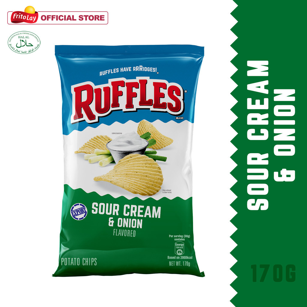 Ruffles Sour Cream & Onion Potato Chips 170g | Shopee Malaysia