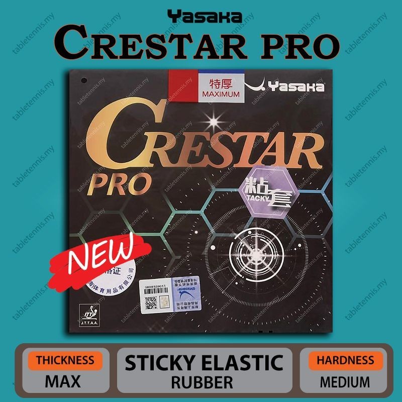 New Yasaka Crestar Pro Sticky Elastic Table Tennis Rubber Spin Rubber Getah Ping Pong | Shopee ...