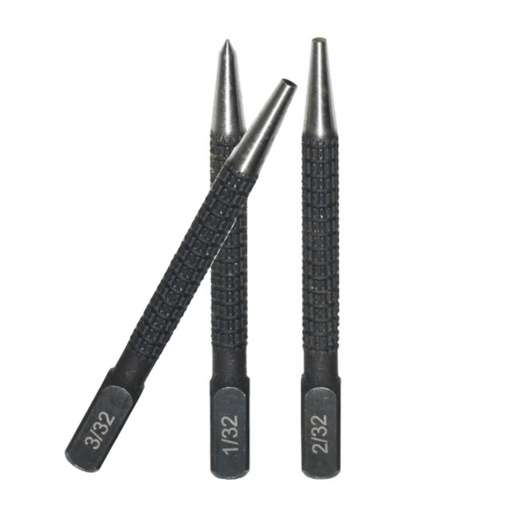 【SEMLL】3 Piece Nail Setter Punch Set Knurled Body Square Striking Head ...