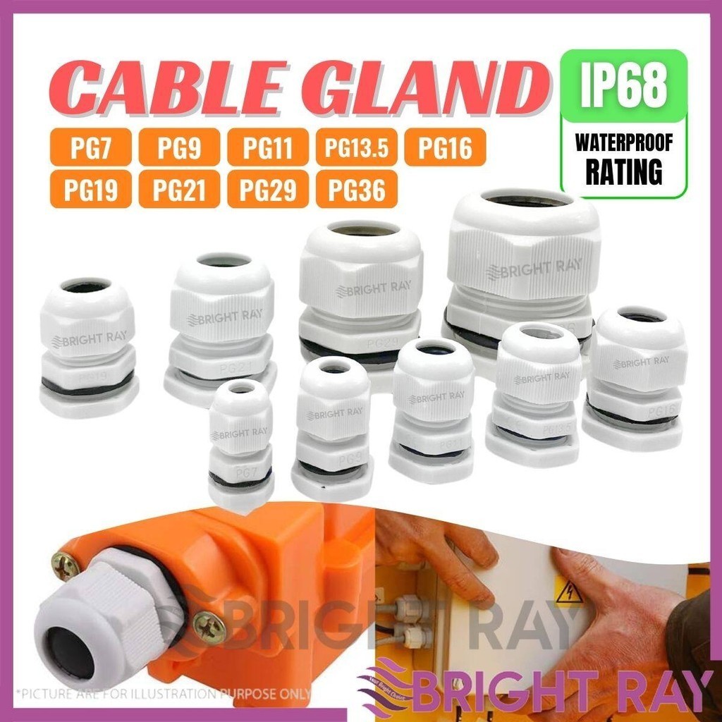 1PC IP68 CABLE GLAND Nylon Plastic Waterproof Adjustable Cable Glands ...