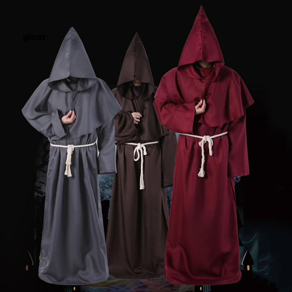 Giaurz Role-playing Costume Unisex Halloween Outfit Medieval Monk Witch ...