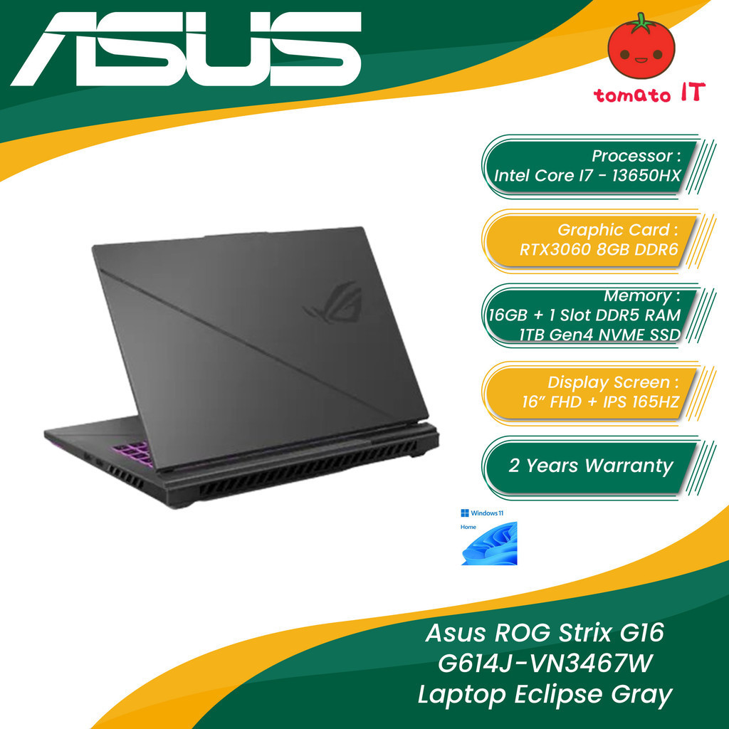 ASUS ROG Strix G16 G614J-VN3467W(I7-13650HX/16GB DDR5/1TB 4.0 NVME ...