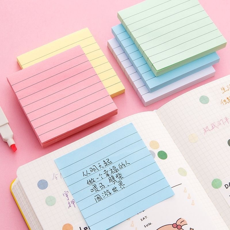 100 Sheets/pcs Office Color Horizontal Line Post-it Notes with Sticky ...