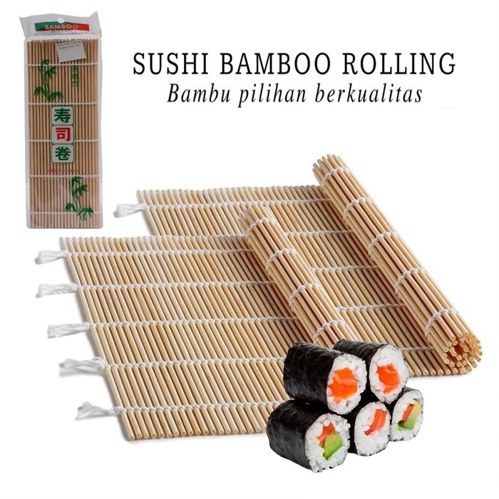 Bamboo Sushi Rolling Mat - Onigiri Rice Roller, Sushi Maker Tools ...