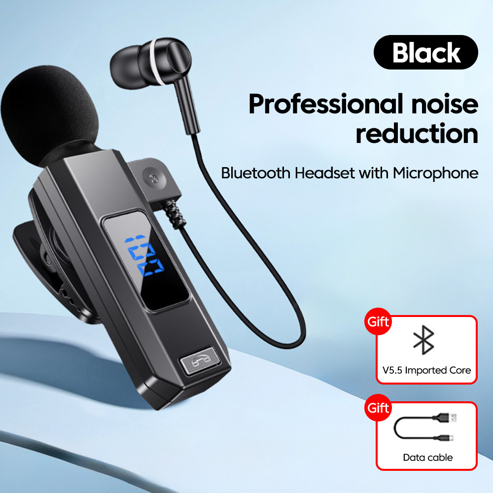 YOVONINE V5.5 Collar-clip Headphones Bluetooth Wireless Earbuds with ...