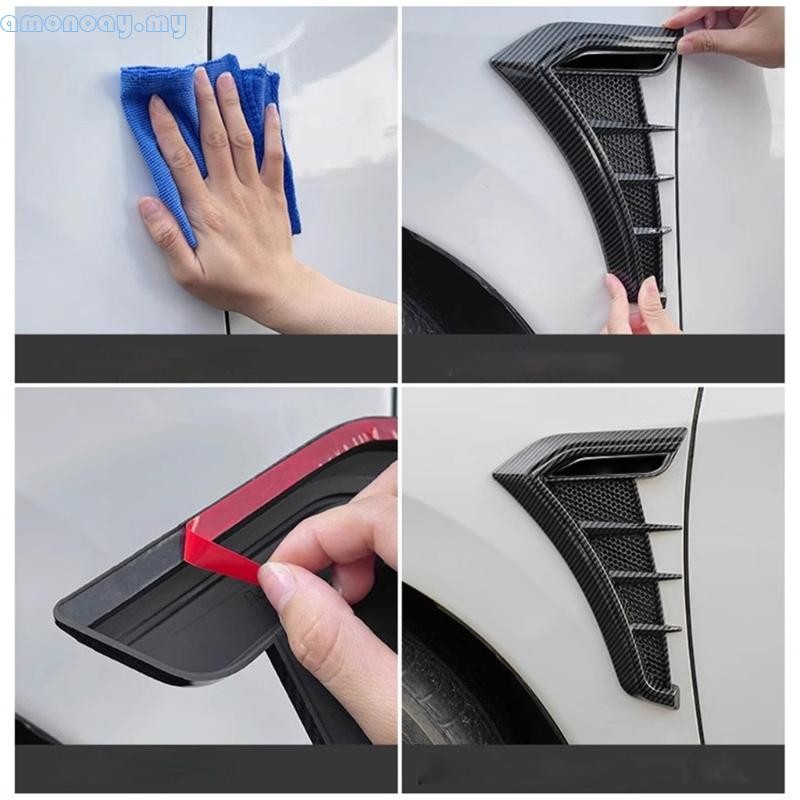 amonoay Car Side Fenders Spoilers Outflow Vents Sticker Trim Molding ...