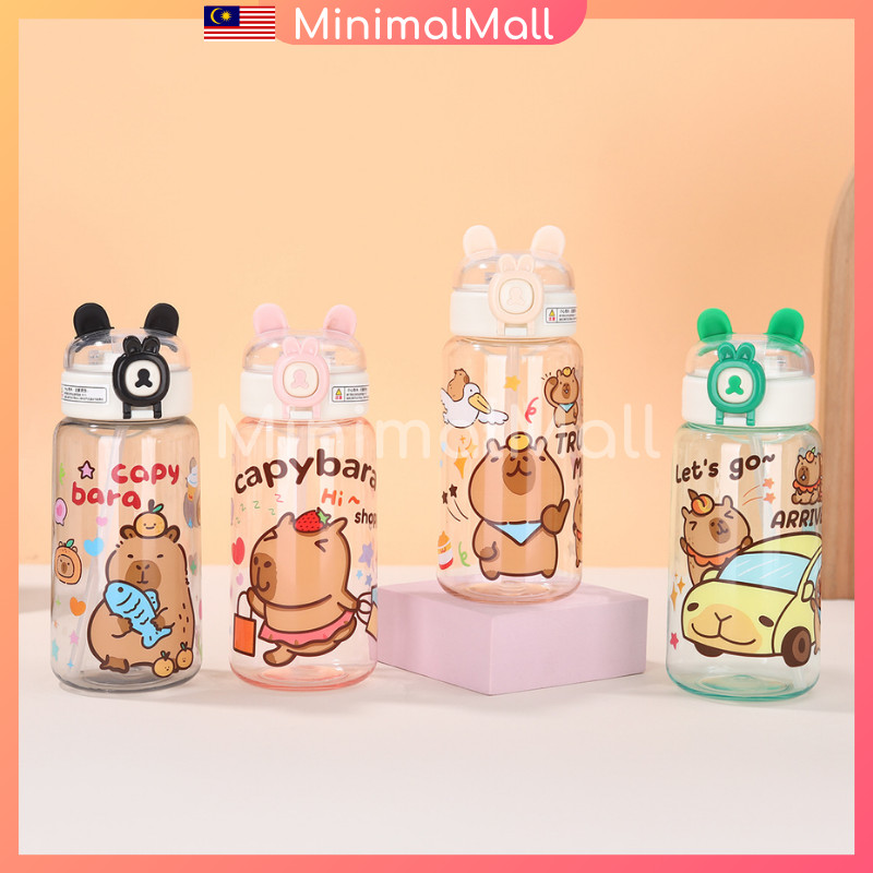 MSIA SHIP!! 500ML Capybara Water Bottle with Straw Drink Up Bottles ...