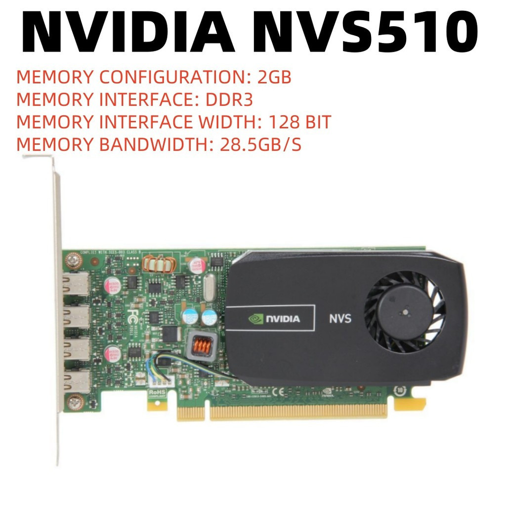NVIDIA NVS 510 2GB GDDR3 4-Mini DisplayPort Low Profile Video Card NVS510 | Shopee Malaysia