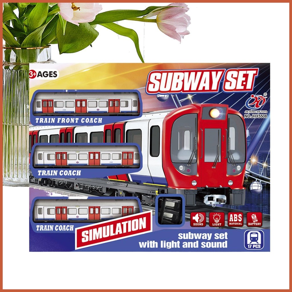Train Set Electric Retro Train Interactive Subway Set for Boys Girls ...