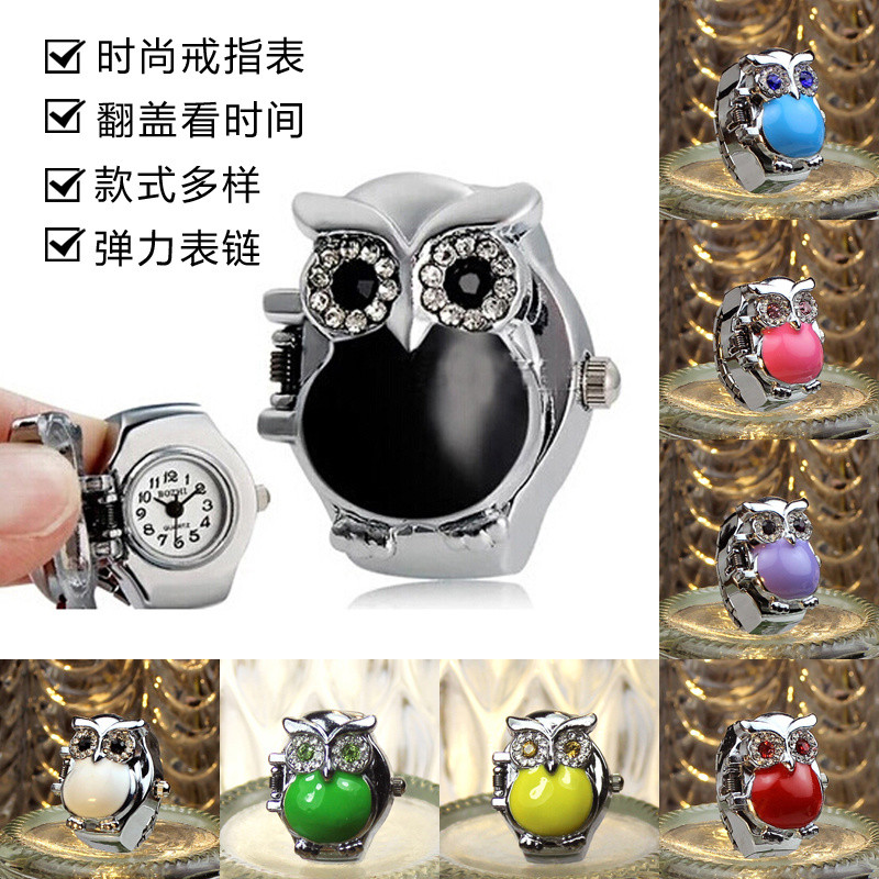 [Flip Watch Time] Ring Watch Fox with Diamond Student Watch Real Watch ...