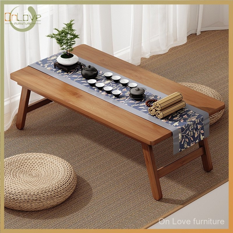 Small coffee table tatami mat bay window low table rectangular balcony foldable kang table tea ...
