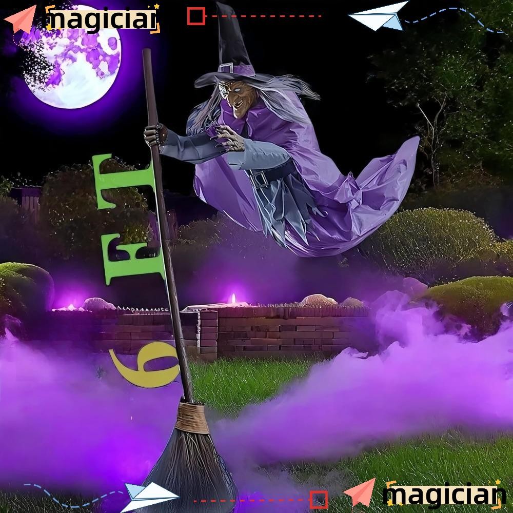 MAGIC Life Size Talking Witch, Halloween Purple Spooky Animatronic ...
