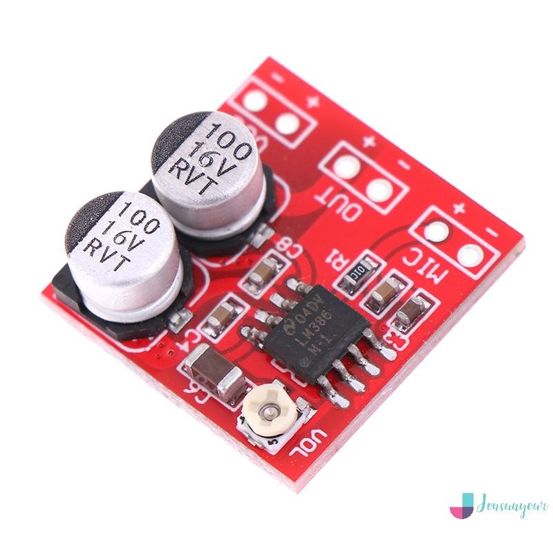 [Jonsunyour] DC 5V-12V LM386 electret microphone power amplifier board ...