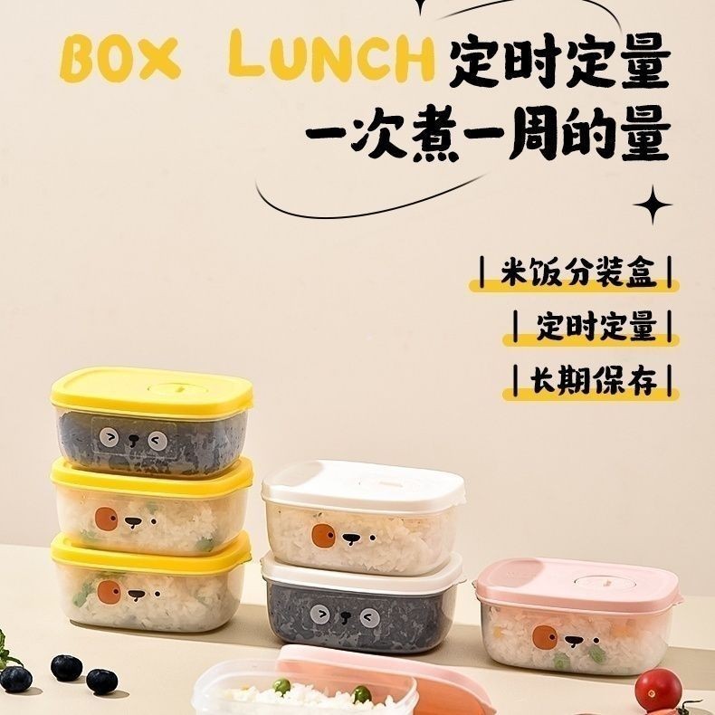 Rice Box Square Packing Box Freezer with Lid Lunch Box High Temperature ...