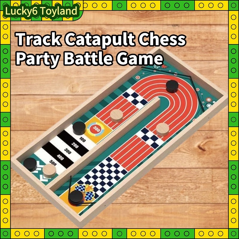 Track Catapult Chess Battle Game Sling Puck Table Game Hockey Wooden ...