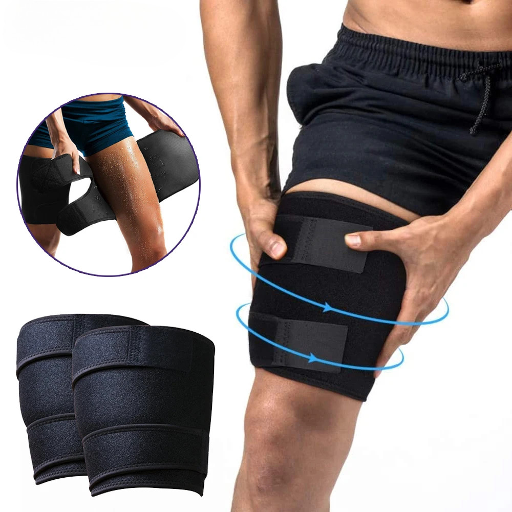 Thigh Brace Support Hamstring Wrap Compression Sleeve Trimmer for ...