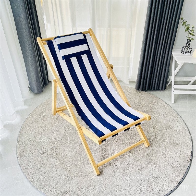 Lunch Break Canvas Solid Wood Beach Chair & Recliner Oxford Chair ...