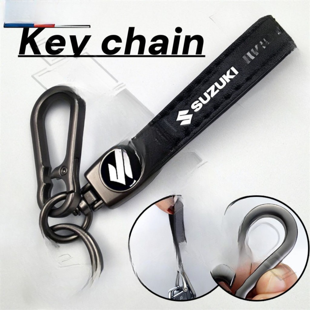 Suzuki Leather Metal Car Keychain Motorcycle Key Holder High-end ...