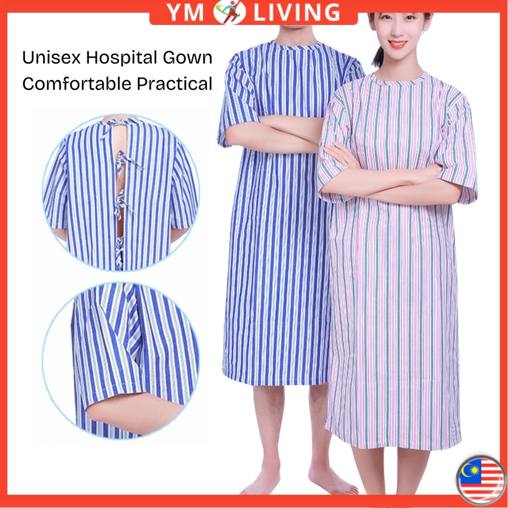 Hospital Gown Patient Clothes Men Women Long Nursing Wear Bedridden ...