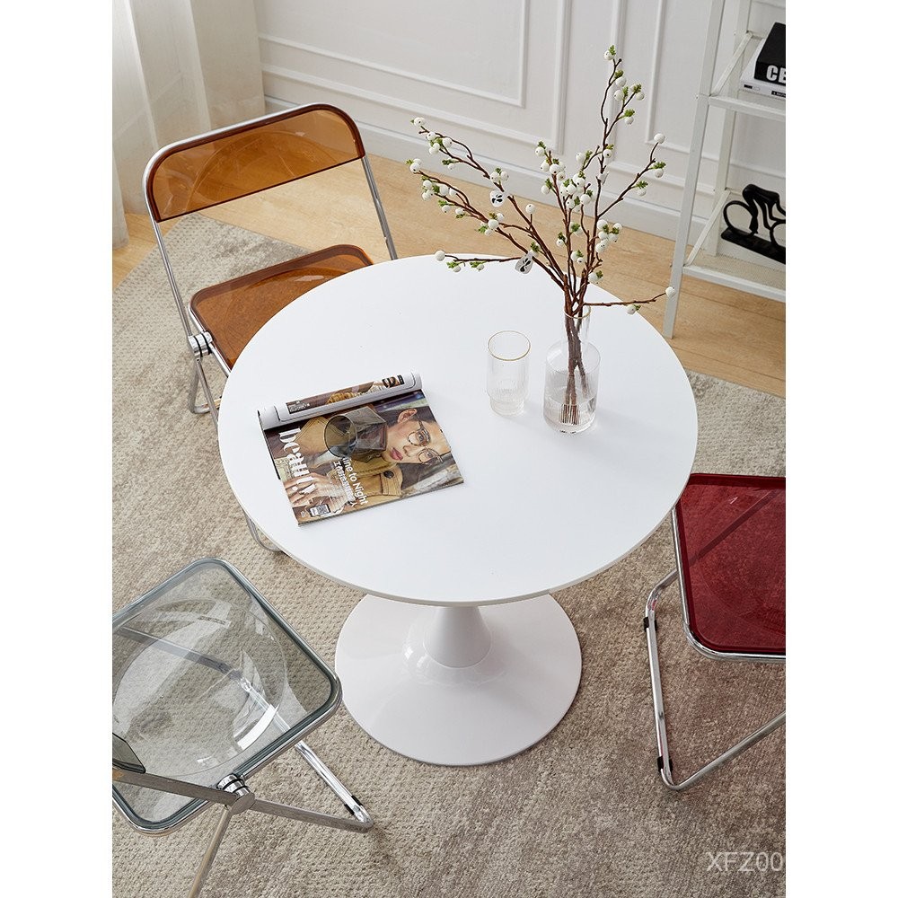Dining Table Round Table Tulip White Nordic Negotiation Table One Piece ...