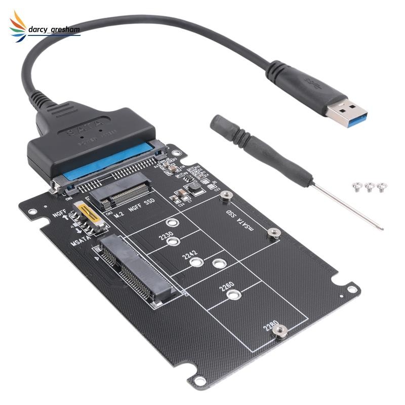 M.2 NGFF MSATA to USB 3.0 Adapter Converter Reader Card with SATA Cable ...