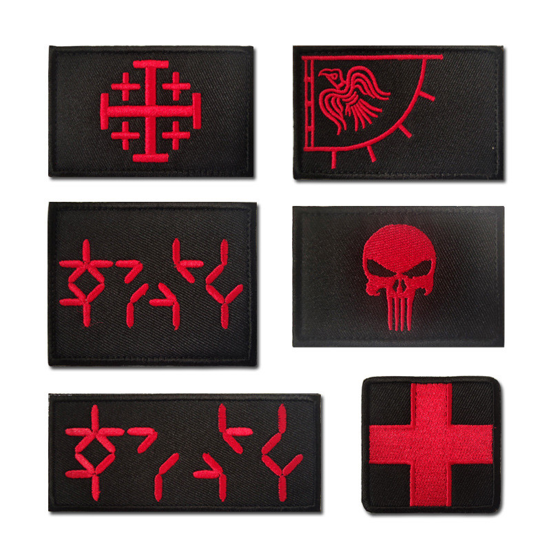 [Custom Velcro patch]HK Jerusalem Red Cross Embroidered Viking Clock3D ...