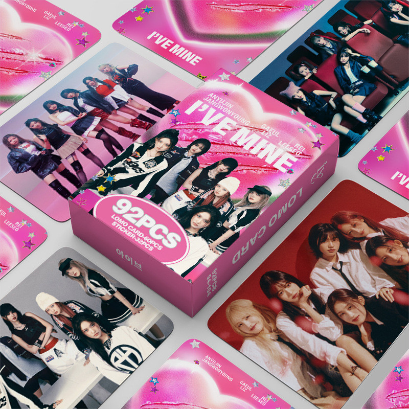 I'VE MINE 92Pcs Lomo Card IVE Photocard Yujin Gaeul Wonyoung LIZ Rei Leeseo Album Cards Rebel ...