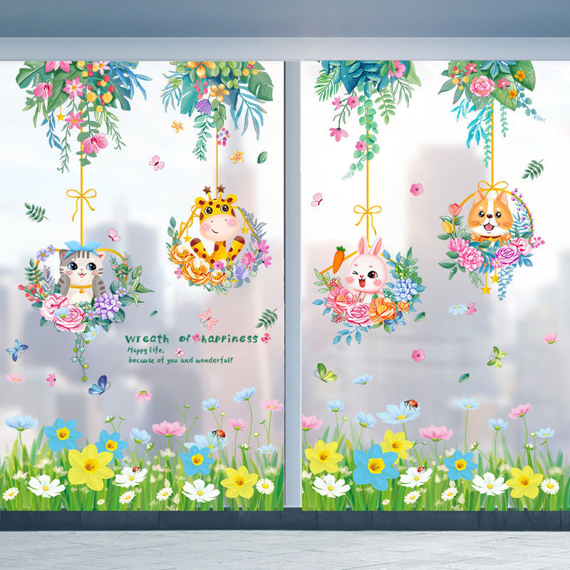 Glass Door Stickers Pattern Influencer Decoration Stickers Wall ...